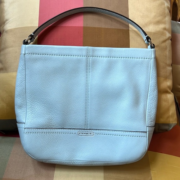 Coach | Bags | Coach Purse Light Blue With Silver Accents | Poshmark